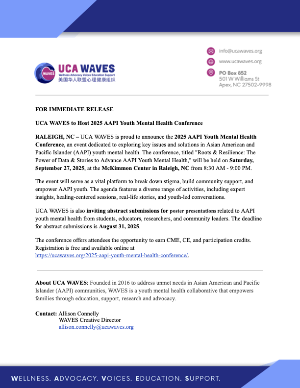Official Press Release for 2025 Youth AAPI Conference – UCA WAVES